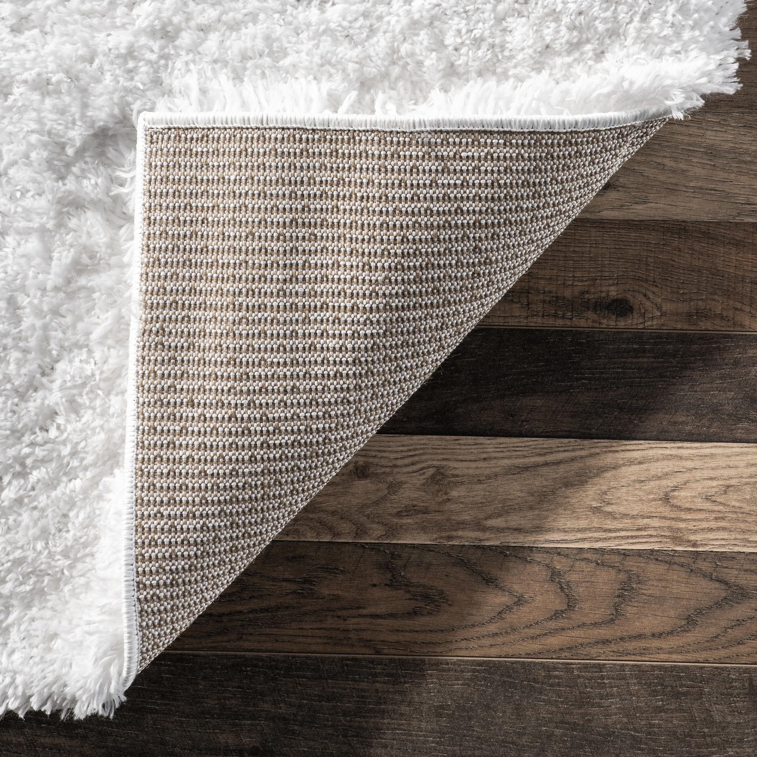 nuLOOM Gynel Contemporary Shag Area Rug, 5x8, Snow White