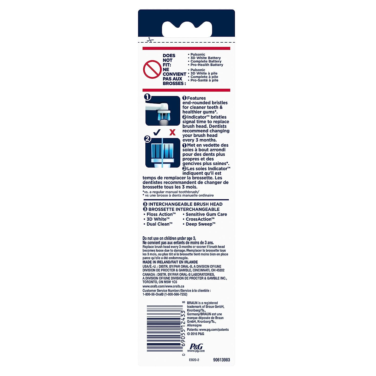 Oral-B Precision Clean Replacement Brush Heads for an Oral-B Electric Toothbrush, Pack of 2