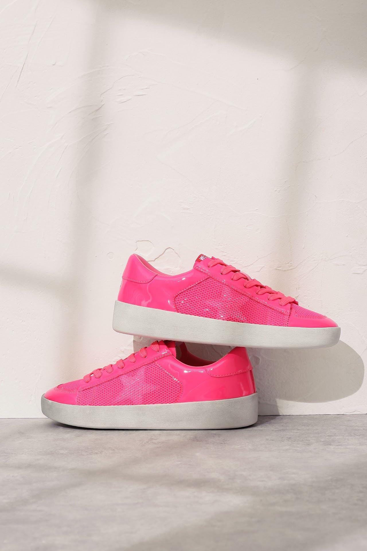 Mi.iM Candace Rubber Sole Lace-up Leather Star Sneakers (6.5, White)