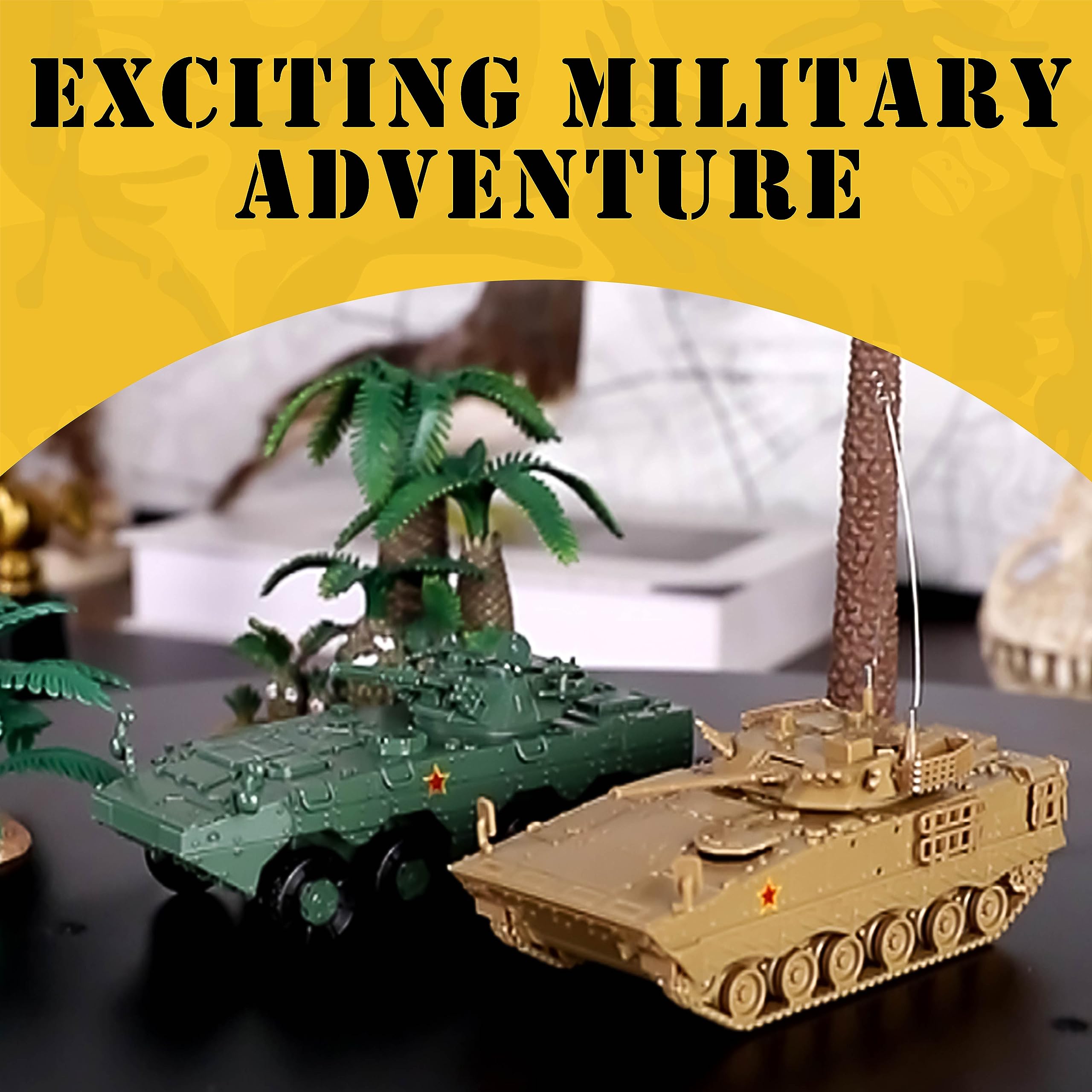 ViiKONDO 1/72 Scale Toy Tank (2 Pcs/Set) DIY Assembly Military Model Building Kit Chinese Snow Leopard VS Tracked Infantry Fighting Vehicle Classic Army Men Collection Gift