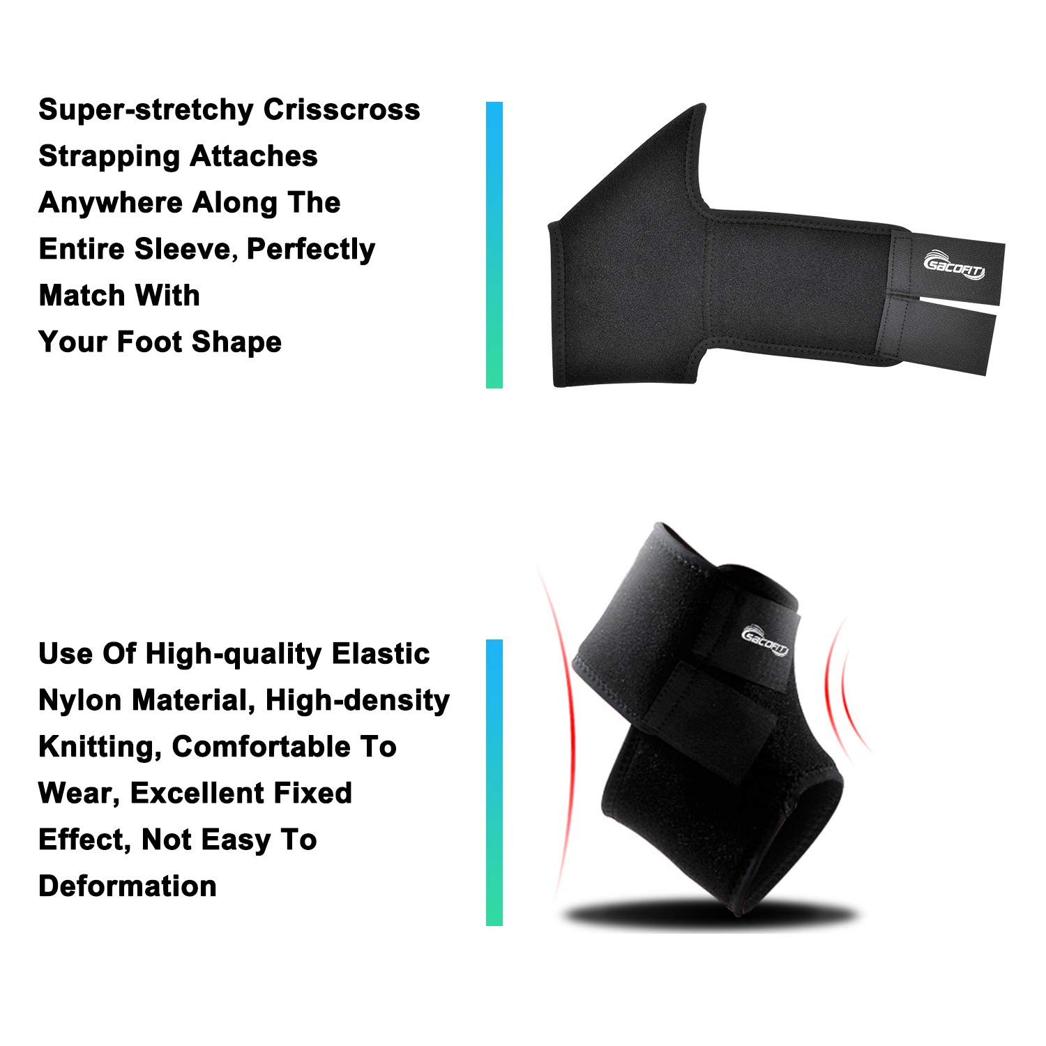 SaCOFIT Ankle Brace for Women & Men Adjustable Ankle Braces ankle compression sleeve for Plantar Fasciitis Chronic Ankle Strain Arthritis Torn Tendons Running Work Out