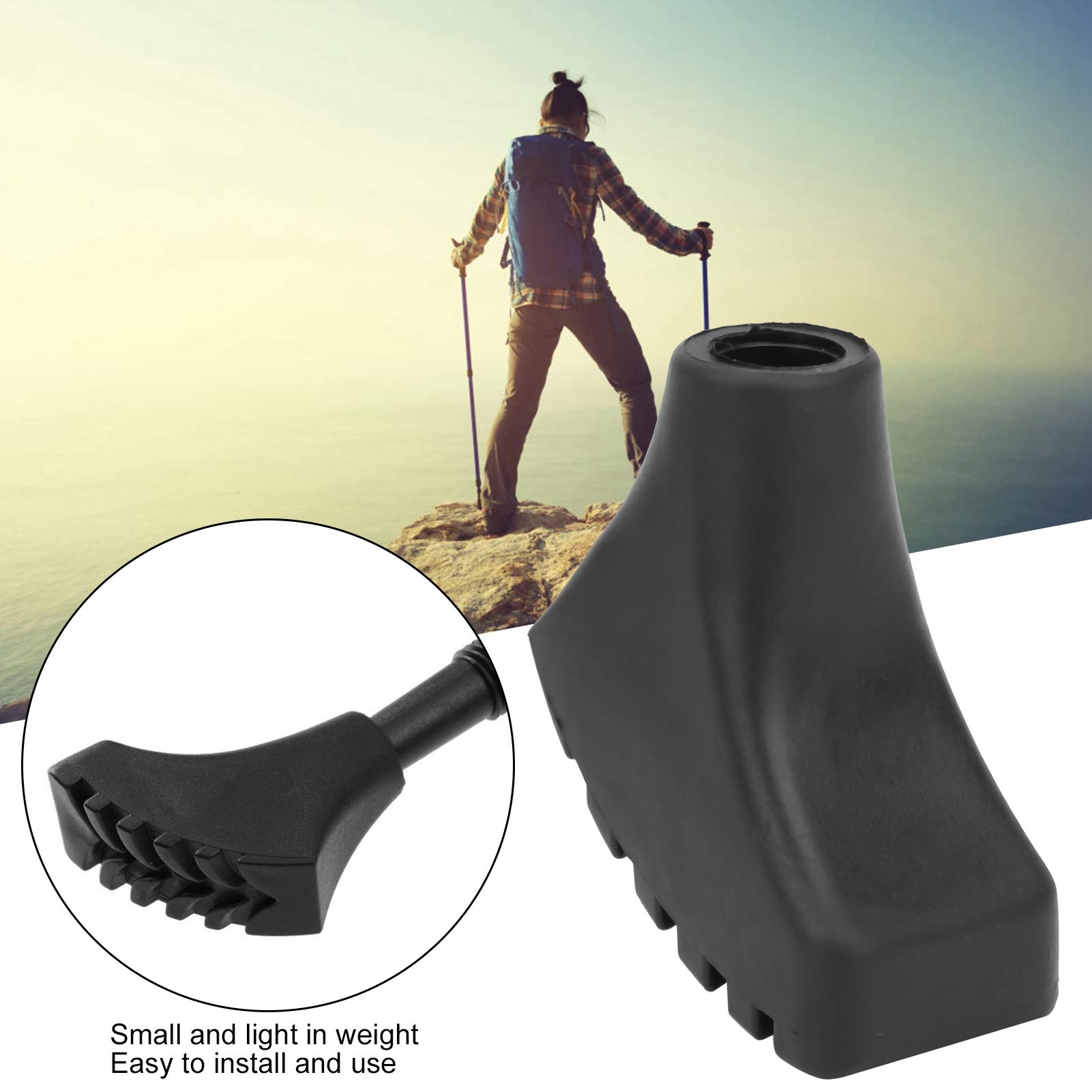 RiToEasysports 10Pcs Walking Stick Pad PVC Lightweight Trekking Pole Replacement Tips with 11mm Interface Inner Diameter