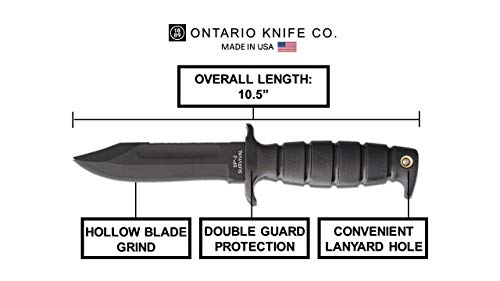 Ontario Knife Company 8680 Sp-2 Survival Knife with Black Nylon Sheath, One Size