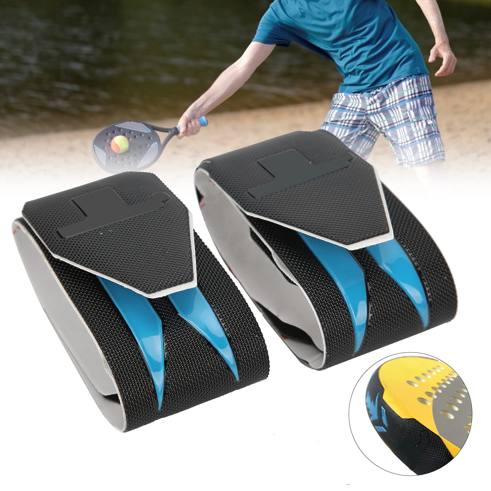SUNGOOYUE Tennis Racket Head Band, TPU+PU Beach Tennis Paddle Head Tape