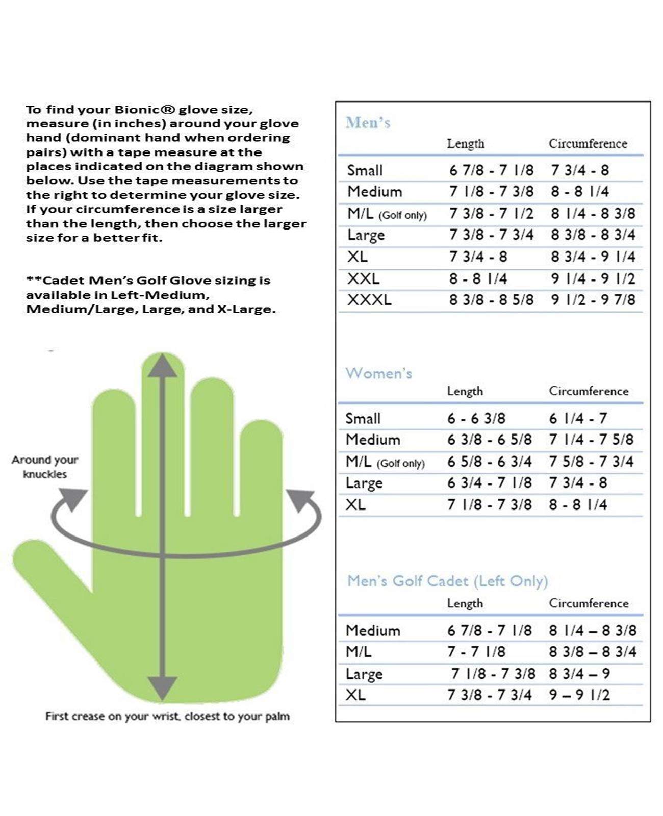 New Improved 2X Long Lasting Bionic StableGrip Men's Black Golf Glove - Patented Stable Grip Genuine Cabretta Leather, Natural Fit Designed by Orthopedic Surgeon! (Small, Worn on Left Hand)