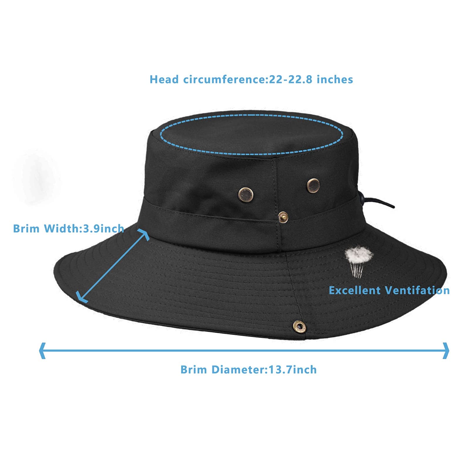 Sun Hats for Men/Women, Bucket Hat and Fishing Hat Wide Brim Foldable Boonie Hat with UV Protectionfor for Hiking Camping