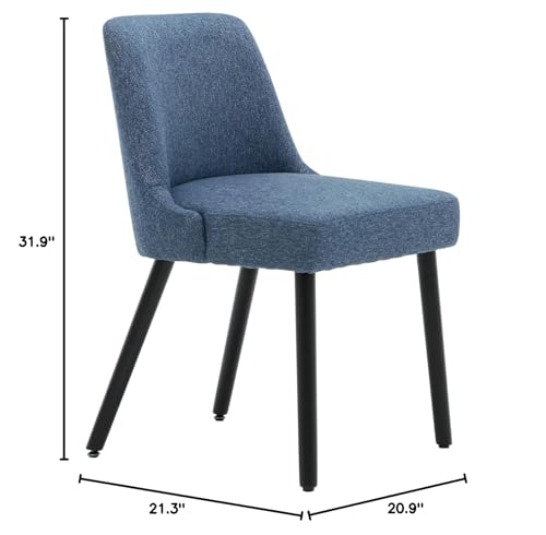 MINCETA Dining Chair,Morden Wood Leg Upholstered Kitchen Chair Set of 2,Performance Fabric in Navy
