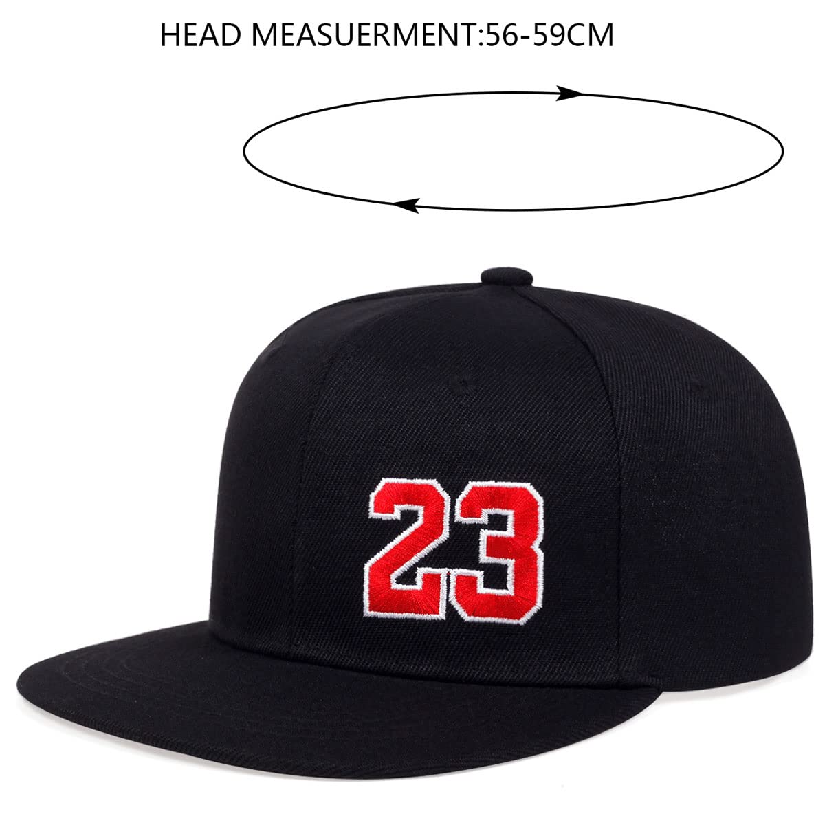 VORON Classic Flat Bill Visor Snapback Hat Player Team Number 23 Embroidered Baseball Cap Adjustable Unisex Hat Black