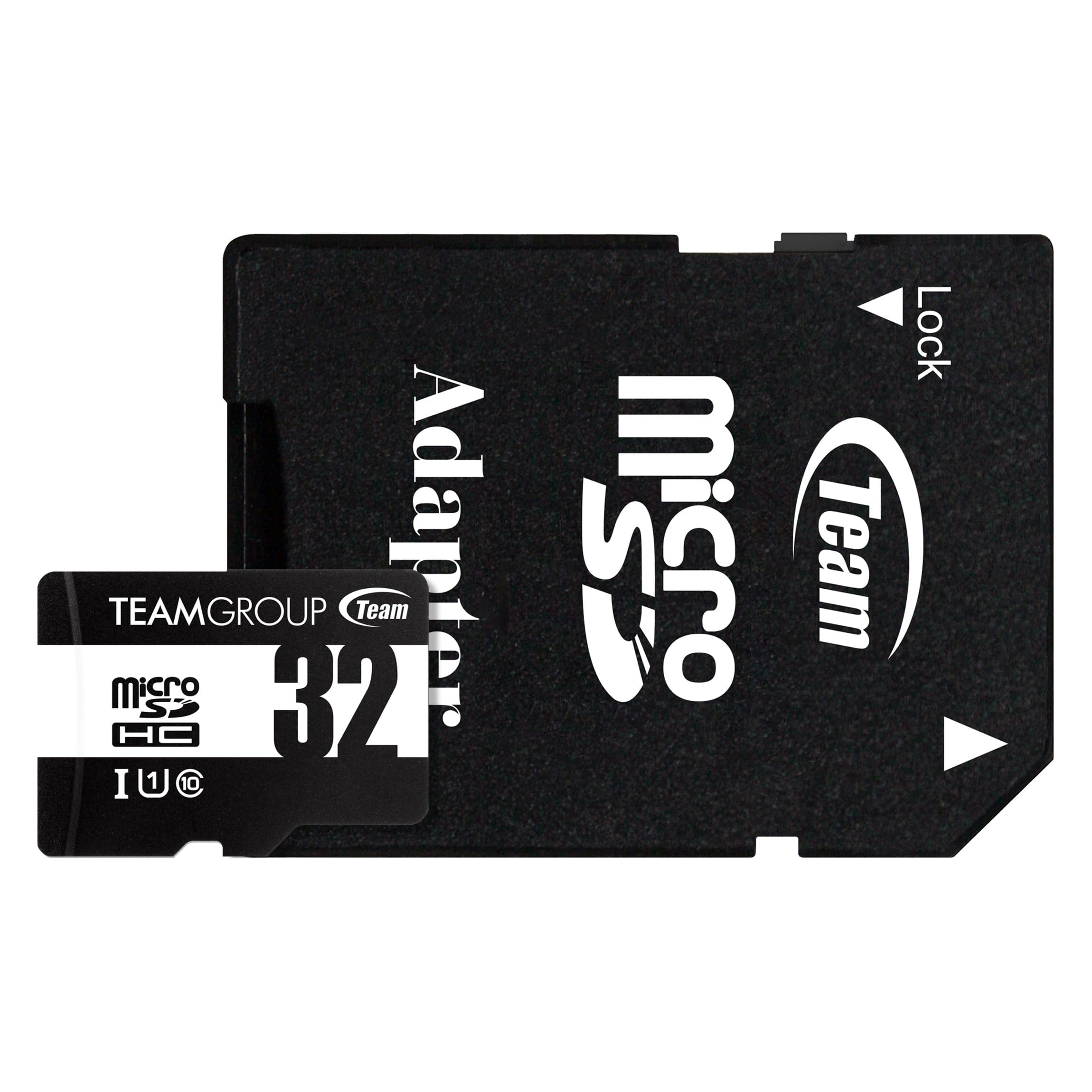 TEAMGROUP Micro 32GB x 10 Pack UHS-I U1 Class 10 SDHC SDXC Read Speed up to 100MB/s High Speed Flash Meomry Card with Adapter for Camera, Surveillance, Full HD Shooting TUSDH32GCL10U66