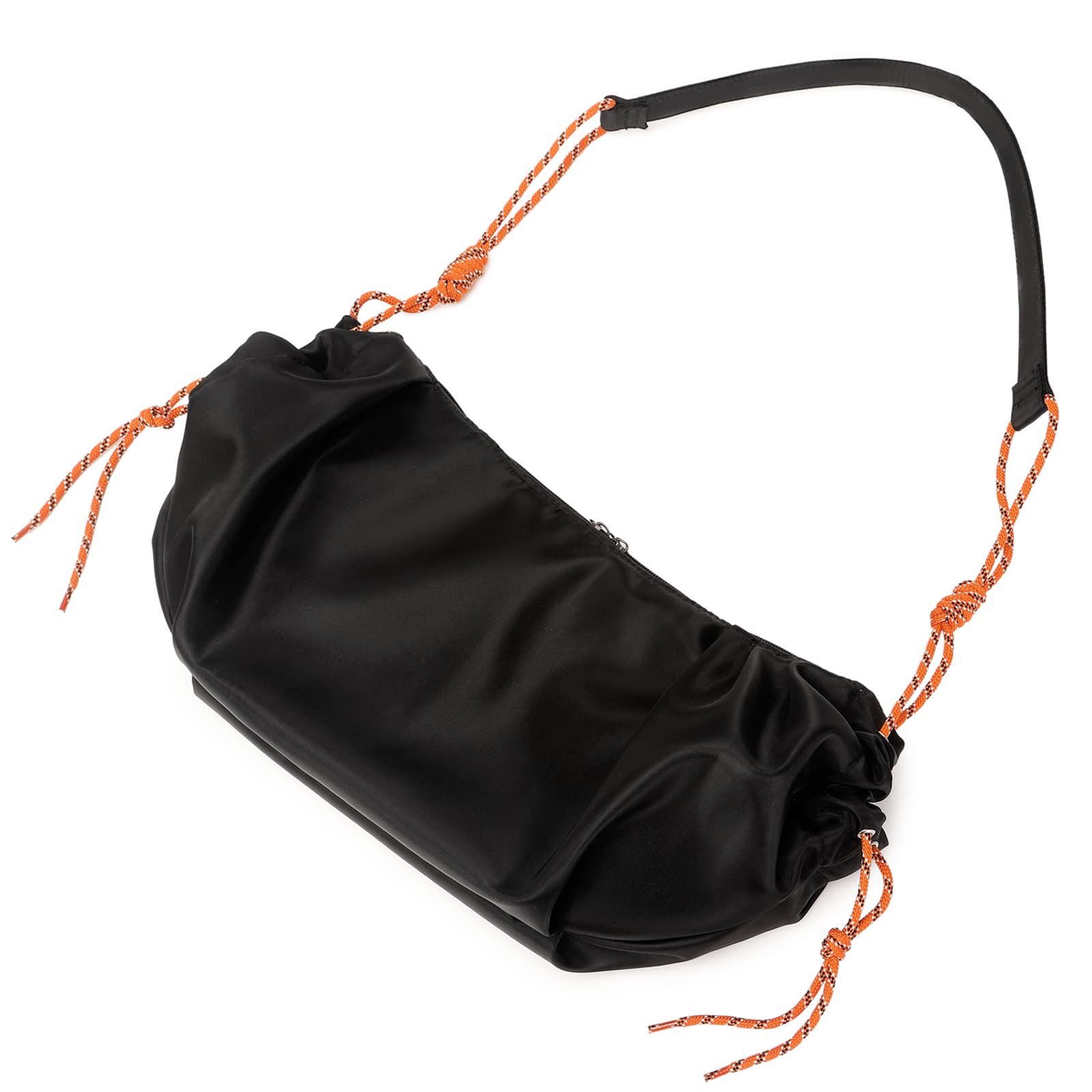 Sunborls Crossbody Bags for Women Casual Single Shoulder Sports Large Capacity Adjustable Pull Cord Tote Bag for College Student Dumpling Bag(Black)
