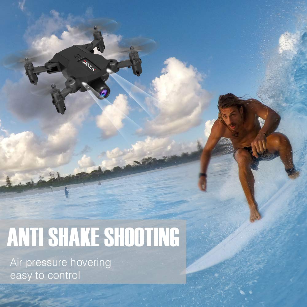 Super Small Mini Drones with Camera for Adults 4K Drones for Kids Beginners Toy Quadcopter with APP FPV Video, Altitude Hold, Headless Mode, Trajectory Flight (Black, 1 Battey&1080P WiFi Camera)