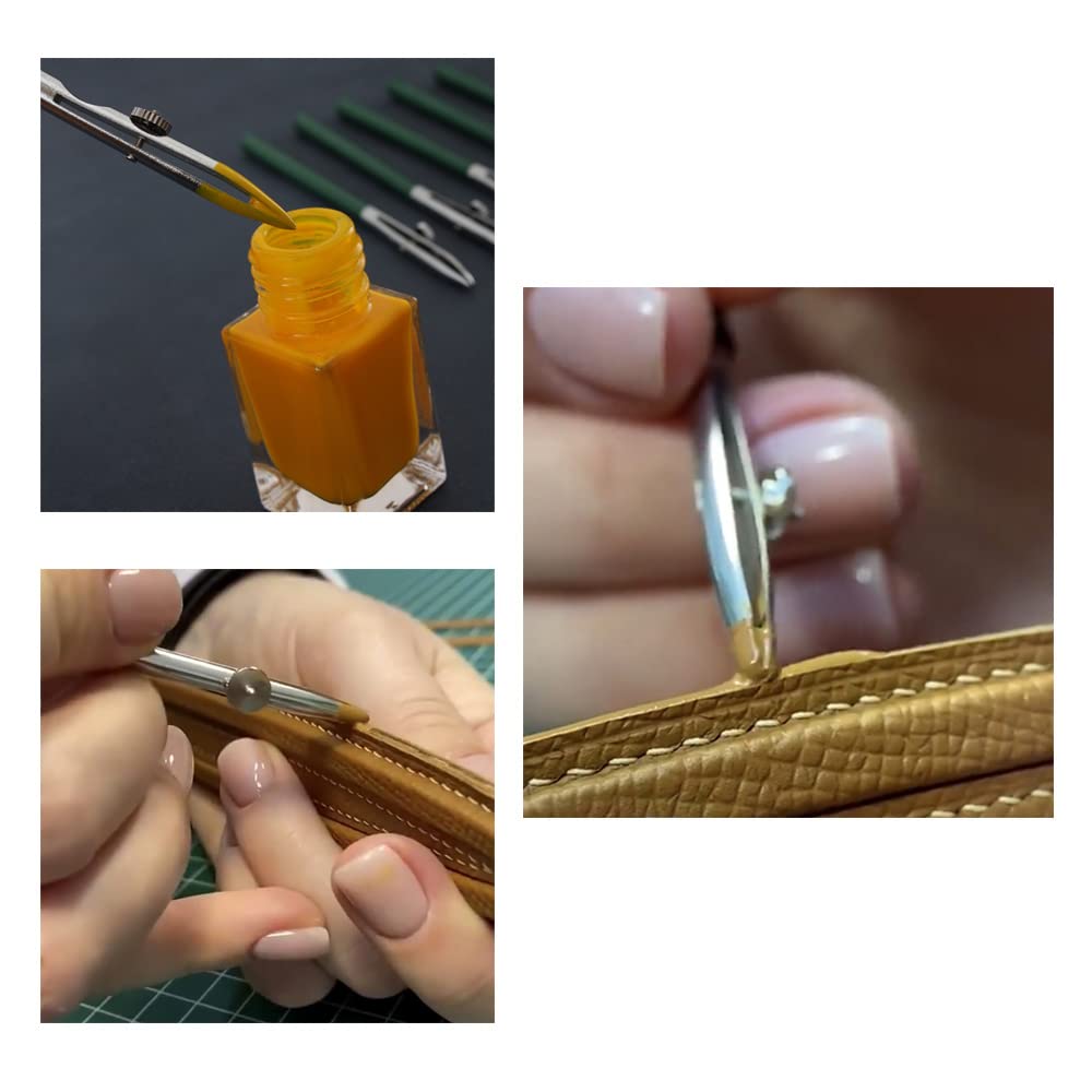 PANSHIYON Leather Edge Dye Pen,2 PCS Leather Edge Dye Marker, Leather Edge Dye Applicator for Leather Craft Working