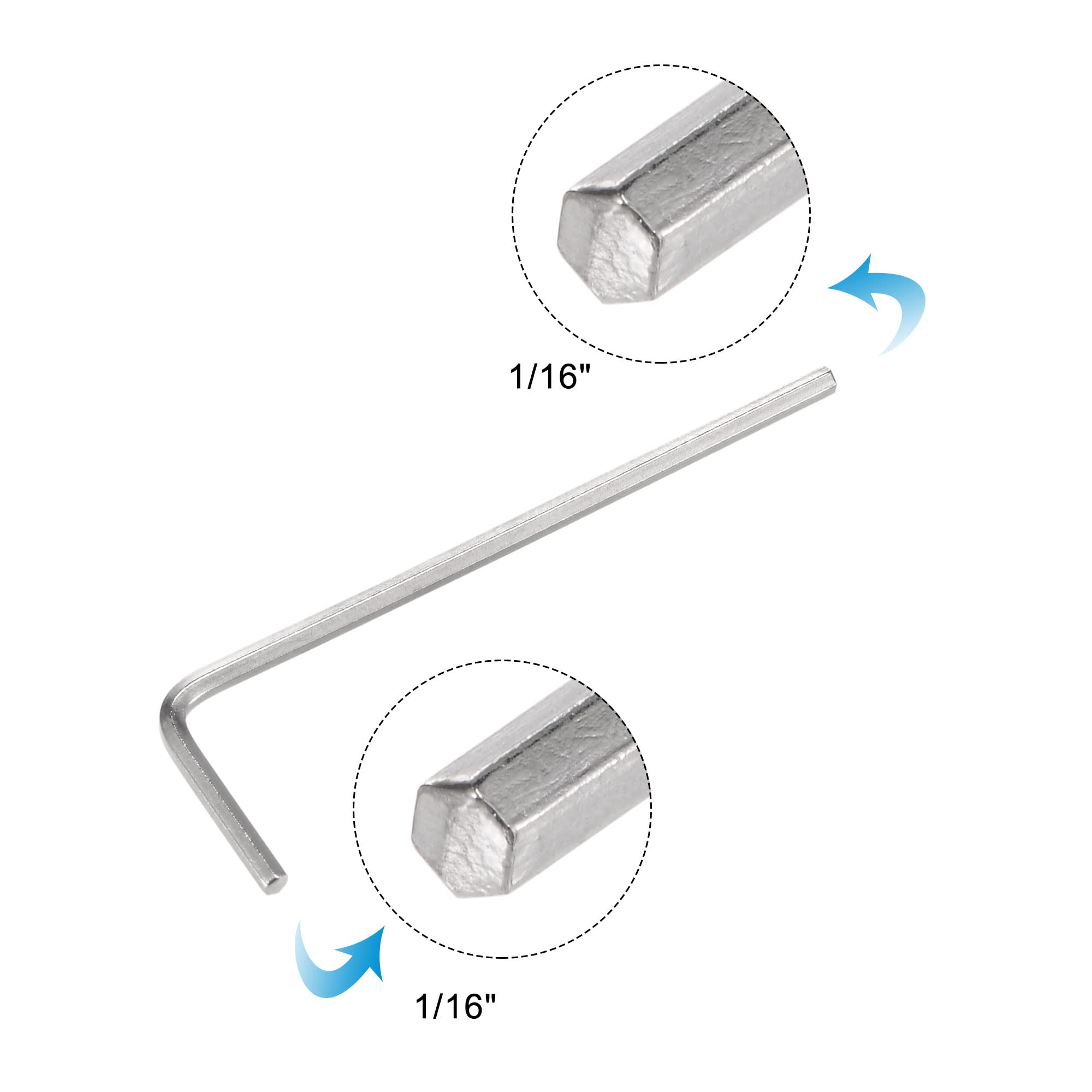 uxcell 1/16" Hex Key Wrench, L Shaped CR-V Repairing Tool 10 Pcs