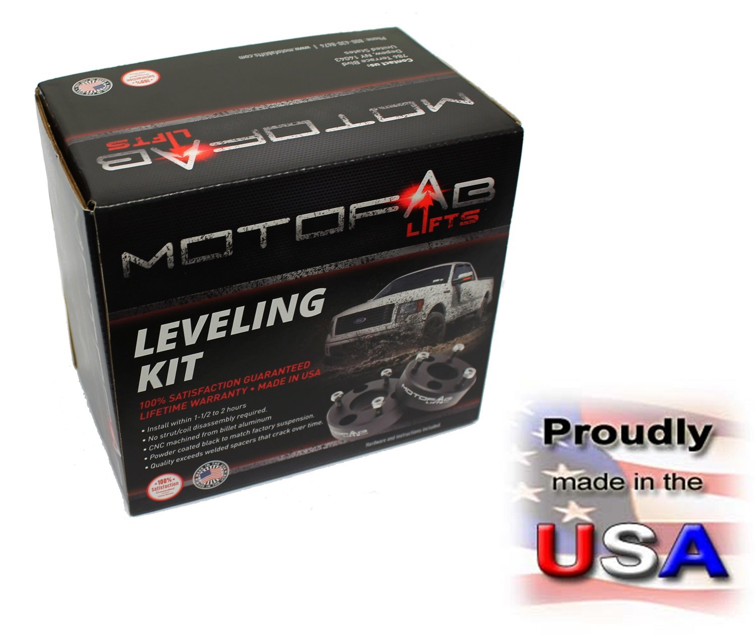 MotoFab Lifts F150-2.5F-3R 2.5" Front and 1.5" Rear Leveling lift kit Compatible with Ford F150 4WD