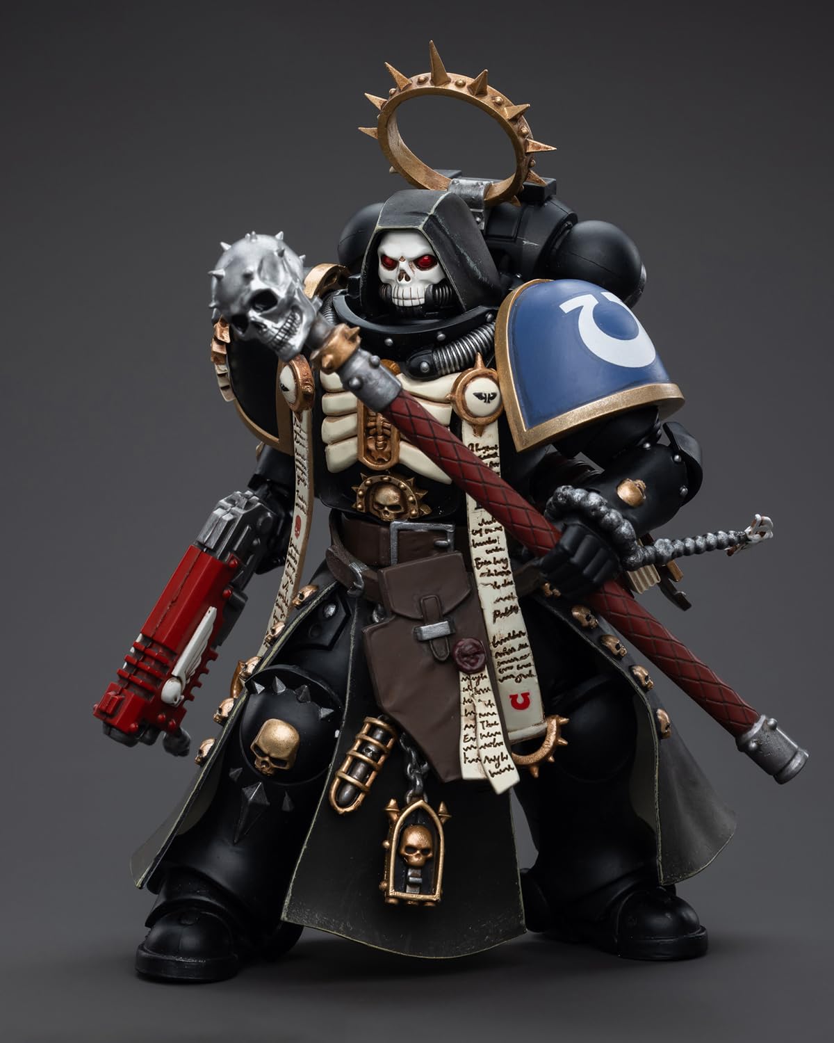 Pipigirl JoyToy Warhammer 40K Space Marine Genuine License 1/18 Soldier, Ultramarines Primaris Chaplain, 4.76 inch Models Space Marines Action Figures Kits (Brother Varus)