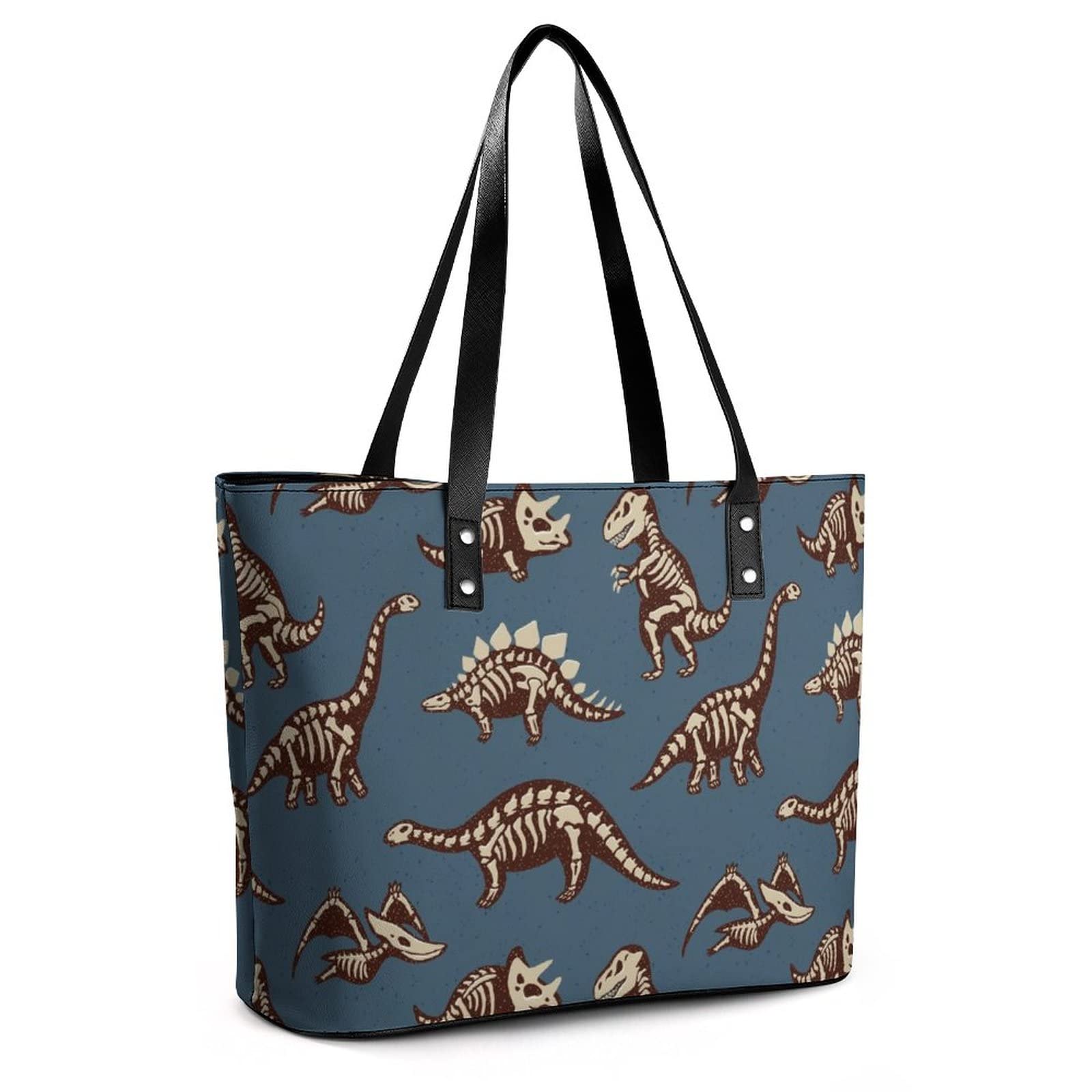 Womens Handbag Dinosaurs Animal Pattern Leather Tote Bag Top Handle Satchel Bags For Lady