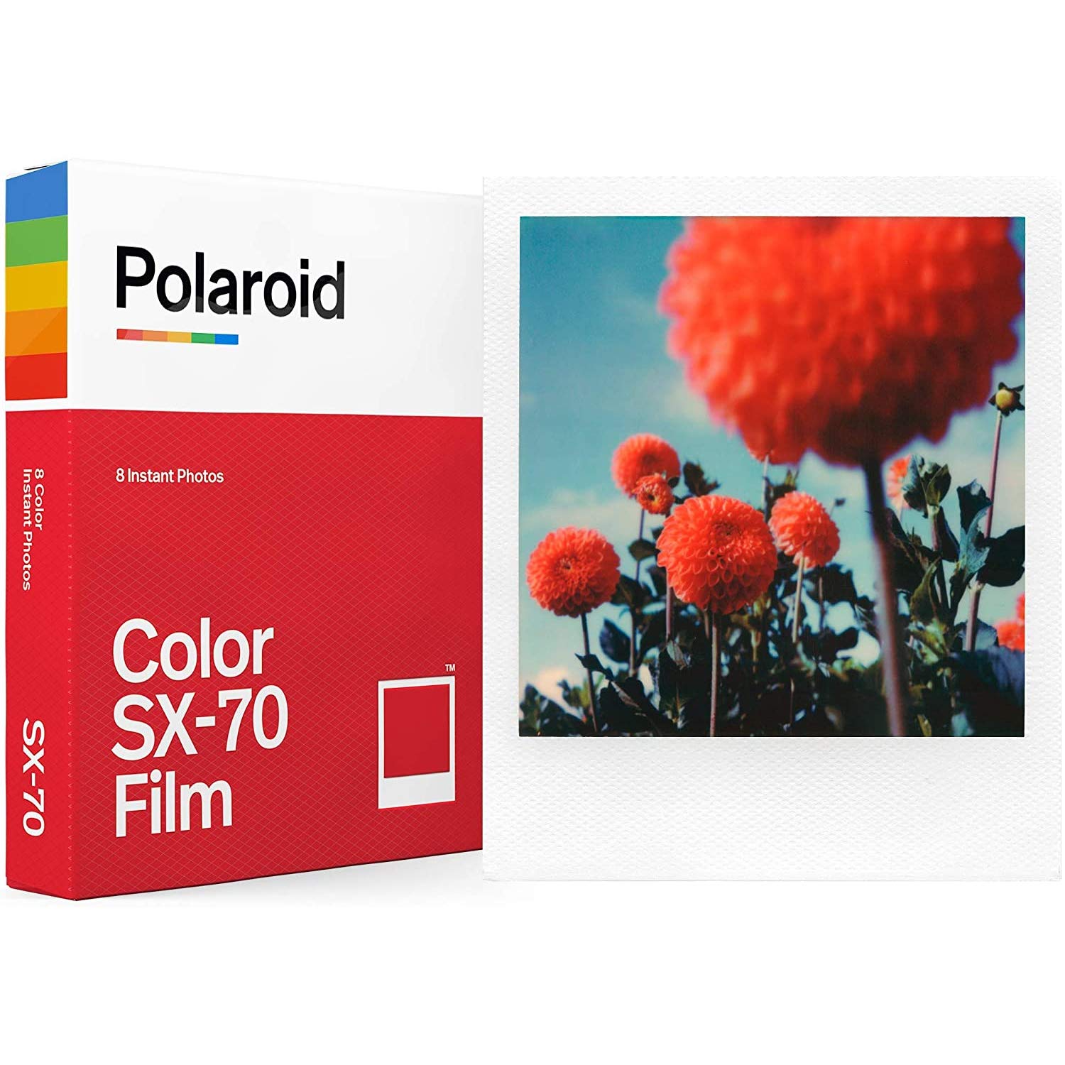 Polaroid Color Film for SX-70 (8 Sheets) + Grey Album Holds 32 Photos + Cloth