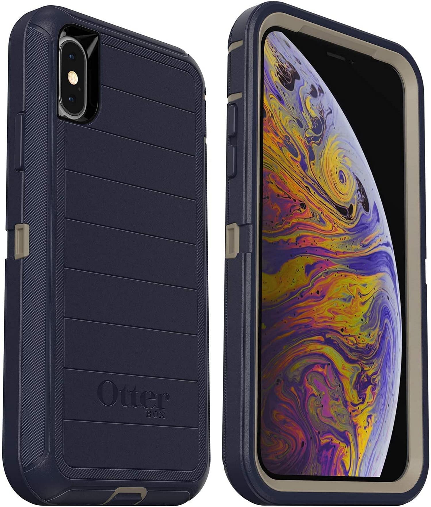 OtterBox Defender Series Case for iPhone X & iPhone Xs - Case Only - Non Retail Packaging - Dark Lake - with Microbial Defense