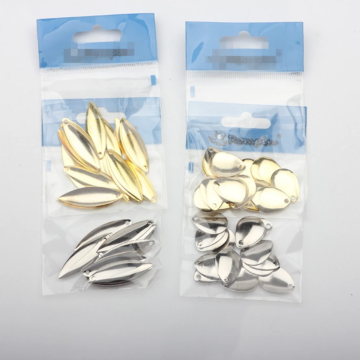 WellieSTR 80PCS(2 Color/2 Style) Easy Spin Colorado Willow Spinner Blades Metal Spoon Lure for Spinnerbait Buzzbait Bass Lure Fishing Tackle DIY Nickel