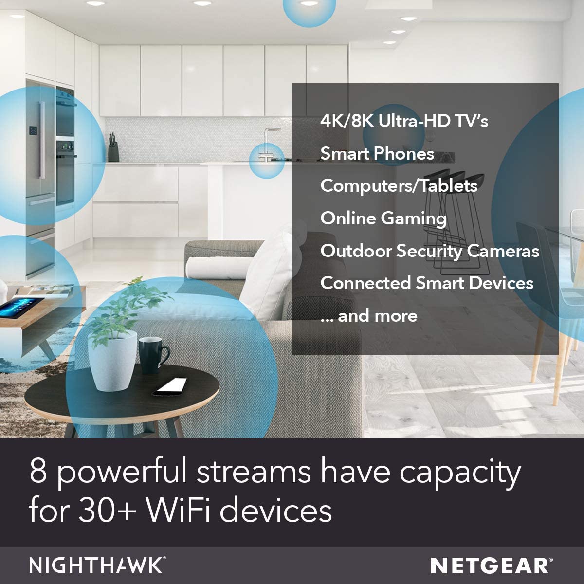 Netgear Nighthawk AX8 8-Stream AX6000 Wi-Fi 6 Router - RAX80-100NAS - Black (Renewed)