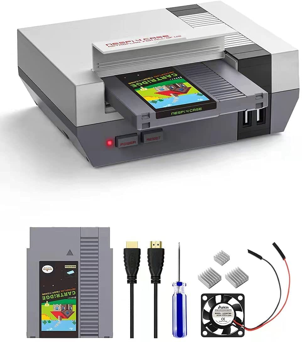 RETROFLAG NESPi 4 CASE, Pi 4 Case with SSD CASE, HDMI Cable & Cooling Fan & Heatsinks for Raspberry Pi 4 Model/Pi 4B