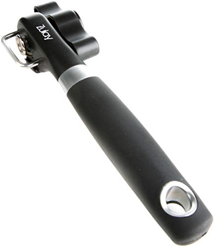 Zulay Smooth Edge Can Opener With Stainless Steel Blades - Ergonomic Grip Soft Edge Manual Can Opener - Smooth To Operate Hand Can Opener With Large Turn Knob - No Sharp Edges or Cuts