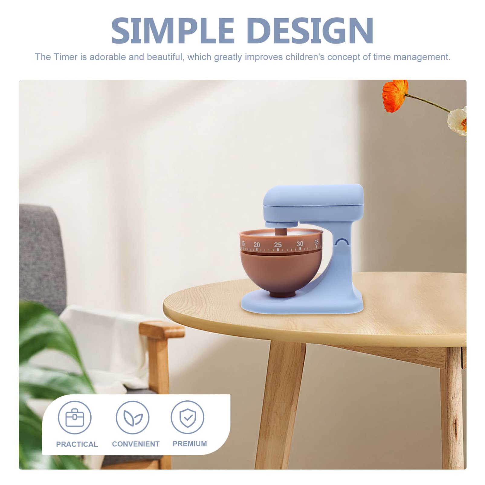 UPKOCH Kitchen Timer Hand Mixer Timer Cooking Timer Reminder Mechanical Countdown Clock Time Management Manual Egg and Baking Timer for Kitchen Home Desktop Decor
