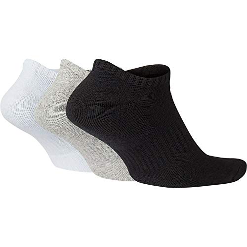 Nike Everyday Cushion No Show Socks, Unisex Nike Socks with Sweat-Wicking Technology (Pack of 3 Pairs of Socks), Multicolor - Color, Large