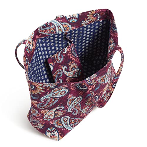 Vera Bradley Women's Cotton Grand Tote Bag, Paisley Jamboree - Recycled Cotton, One Size