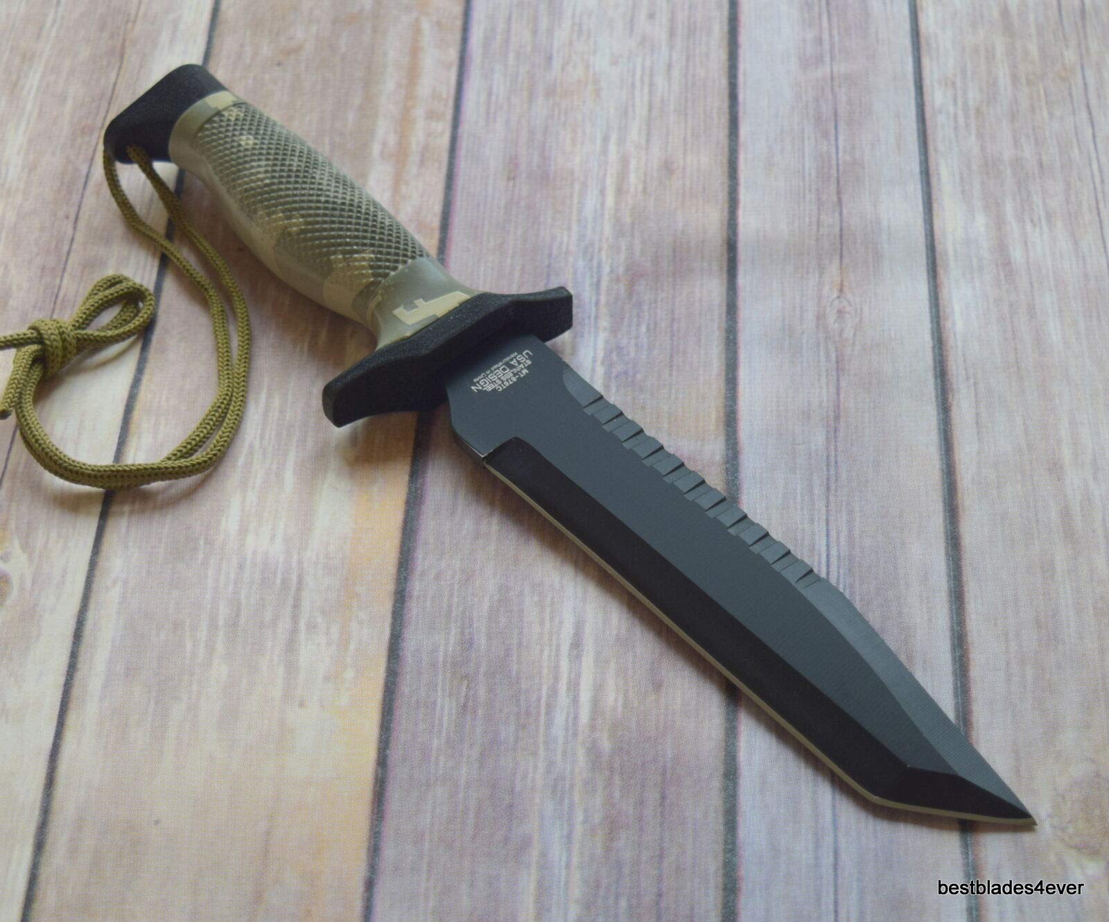 S.S. Fixed Knives 12 Inch Overall Mtech First Recon Hunting Stainless Steel Survival Fixed Blade Knife With Nylon Fiber Sheath