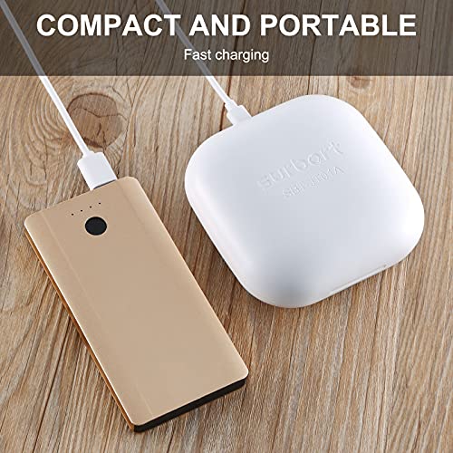 Surbort Wireless Guitar System, 5.1G/5.8G Dual Frequency Transmitter and Receiver, 18H Endurance 30m Transmission Distance with Charging Case,for Electric Guitar、Bass (White)