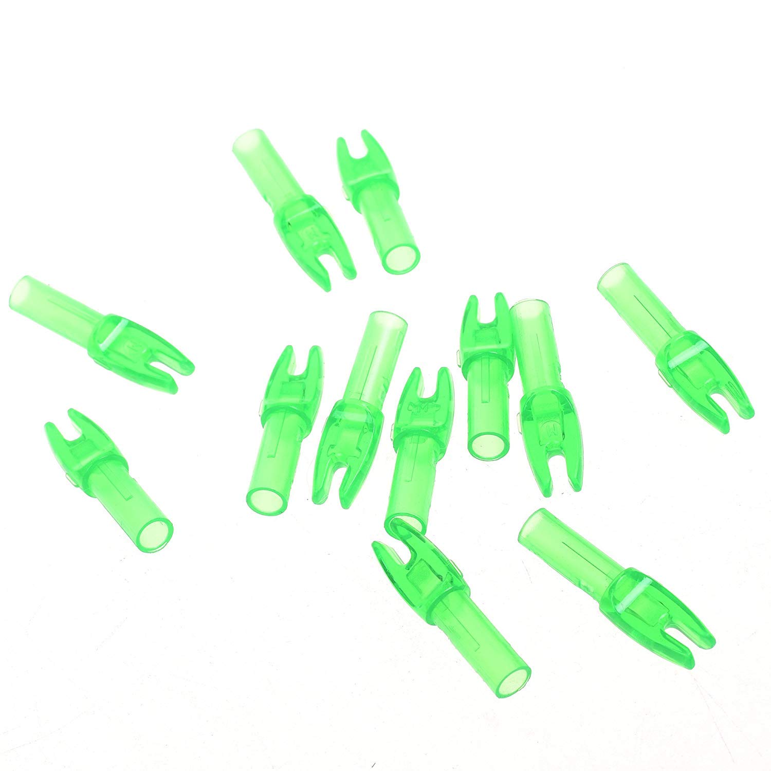 PA 30pcs Archery Green Arrow Nocks Internal fit Shaft ID 6.0mm Plastic Nock Push-in Nock Hunting Use