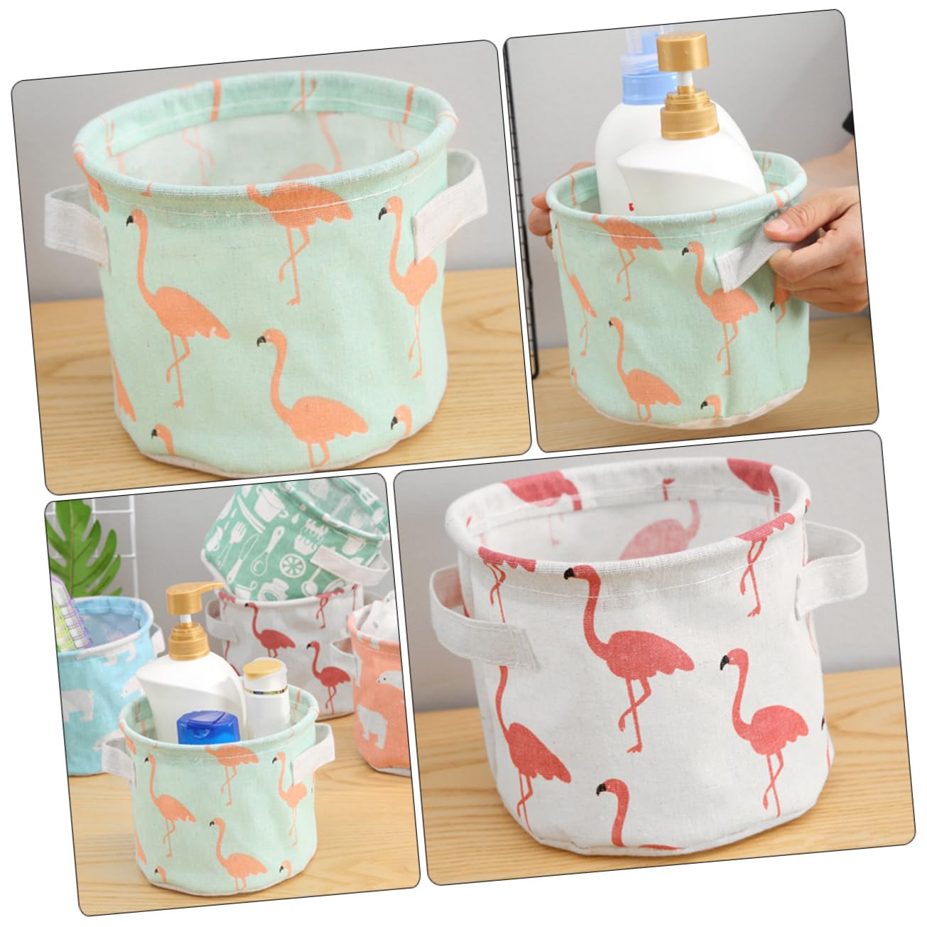 Outanaya 2pcs Storage Basket Mini Containers Shelf Organizer Bins Decorative Storage Bins Snack Containers Canvas Storage Bin Shelves Mini Baskets Decorative Basket Foldable Cotton Linen