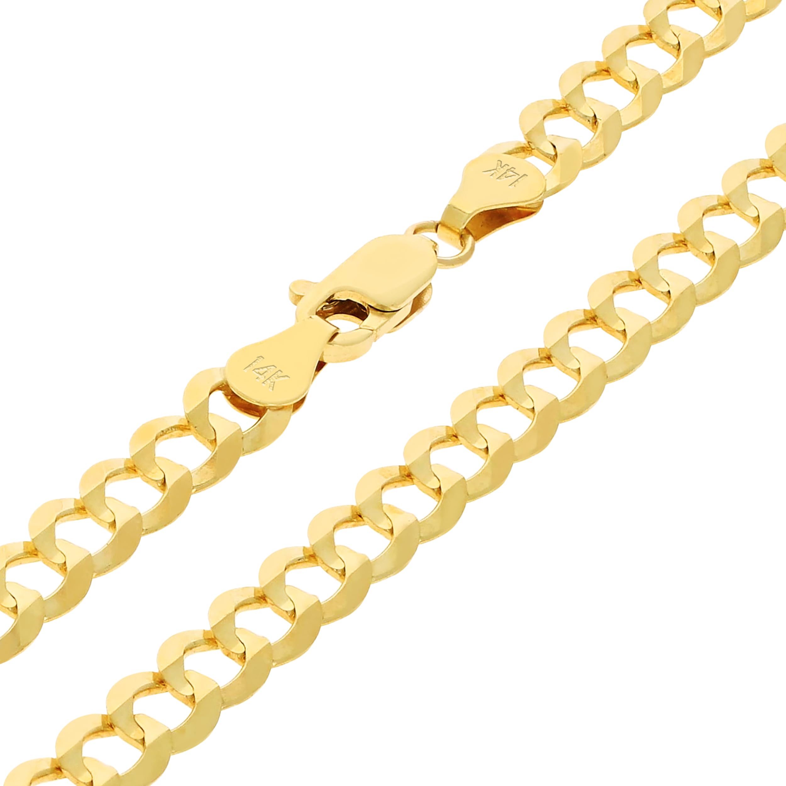 Nuragold 14k Yellow Gold 6mm Solid Cuban Curb Link Chain Bracelet, Mens Womens Jewelry 7" 7.5" 8" 8.5" 9"