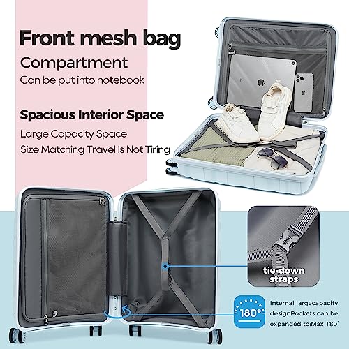 Melalenia Luggage Sets 3 Piece Expandable Suitcase Set, PP Hardshell Suitcase with Spinner Wheels,Lightweight Carry On Luggage with TSA Lock for Women