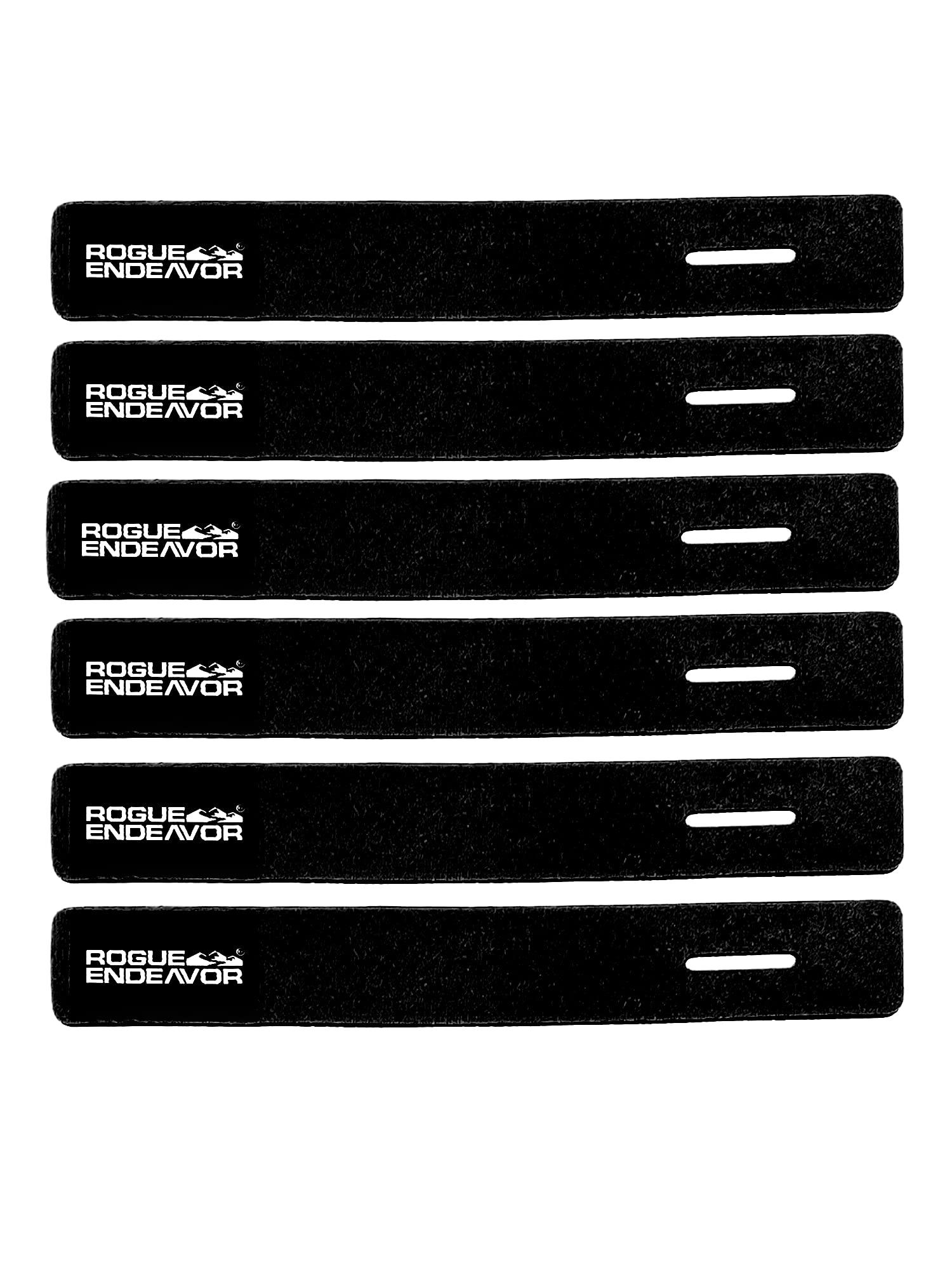 Rogue Endeavor Fishing Rod Wrap, Premium Neoprene Lined (Pack of 6) (Black)