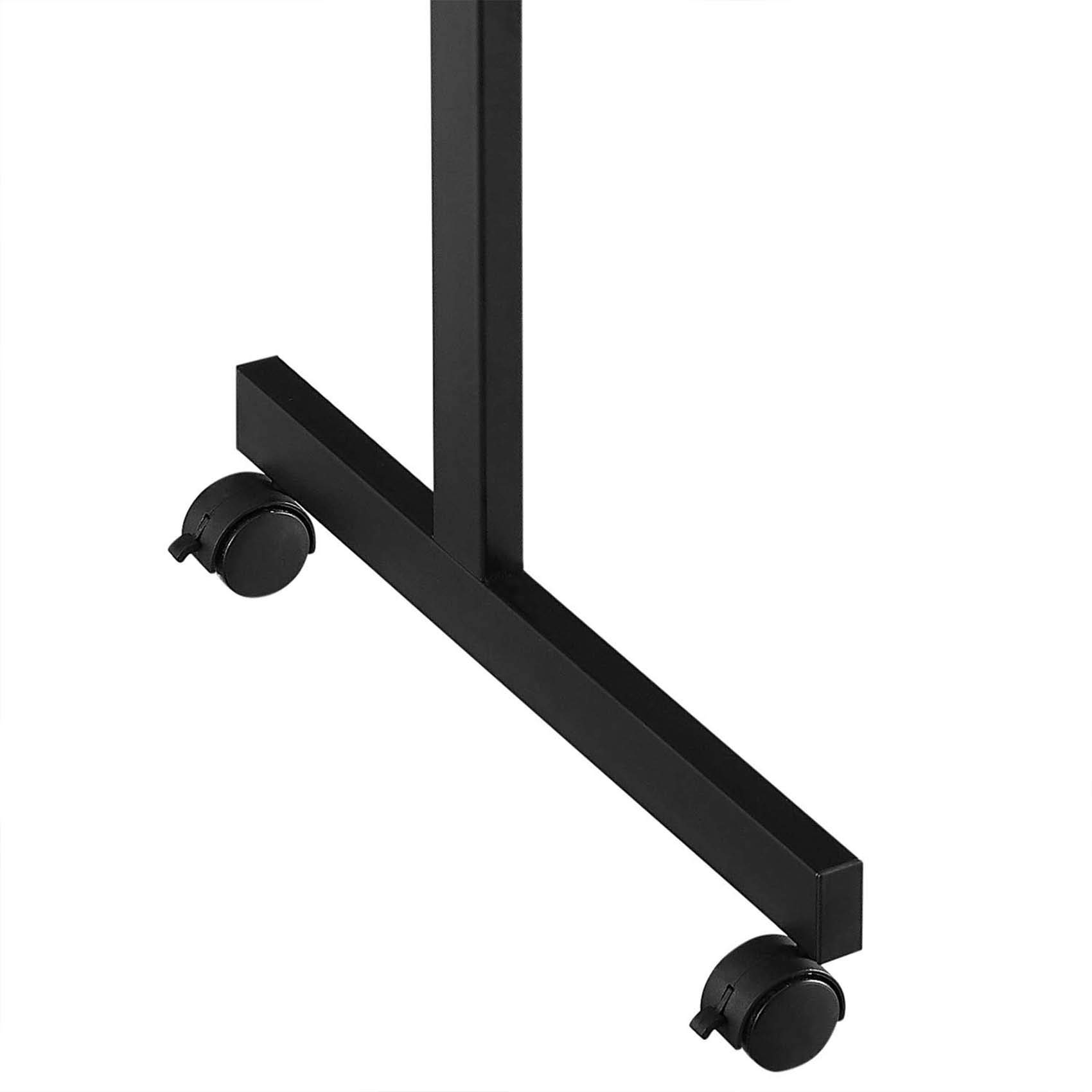 Mr IRONSTONE Height Adjustable Desk 45.7" Mobile Computer Desk Home & Office Utility Table with Rolling Wheels（Non-Automatic Adjustment） (Black)