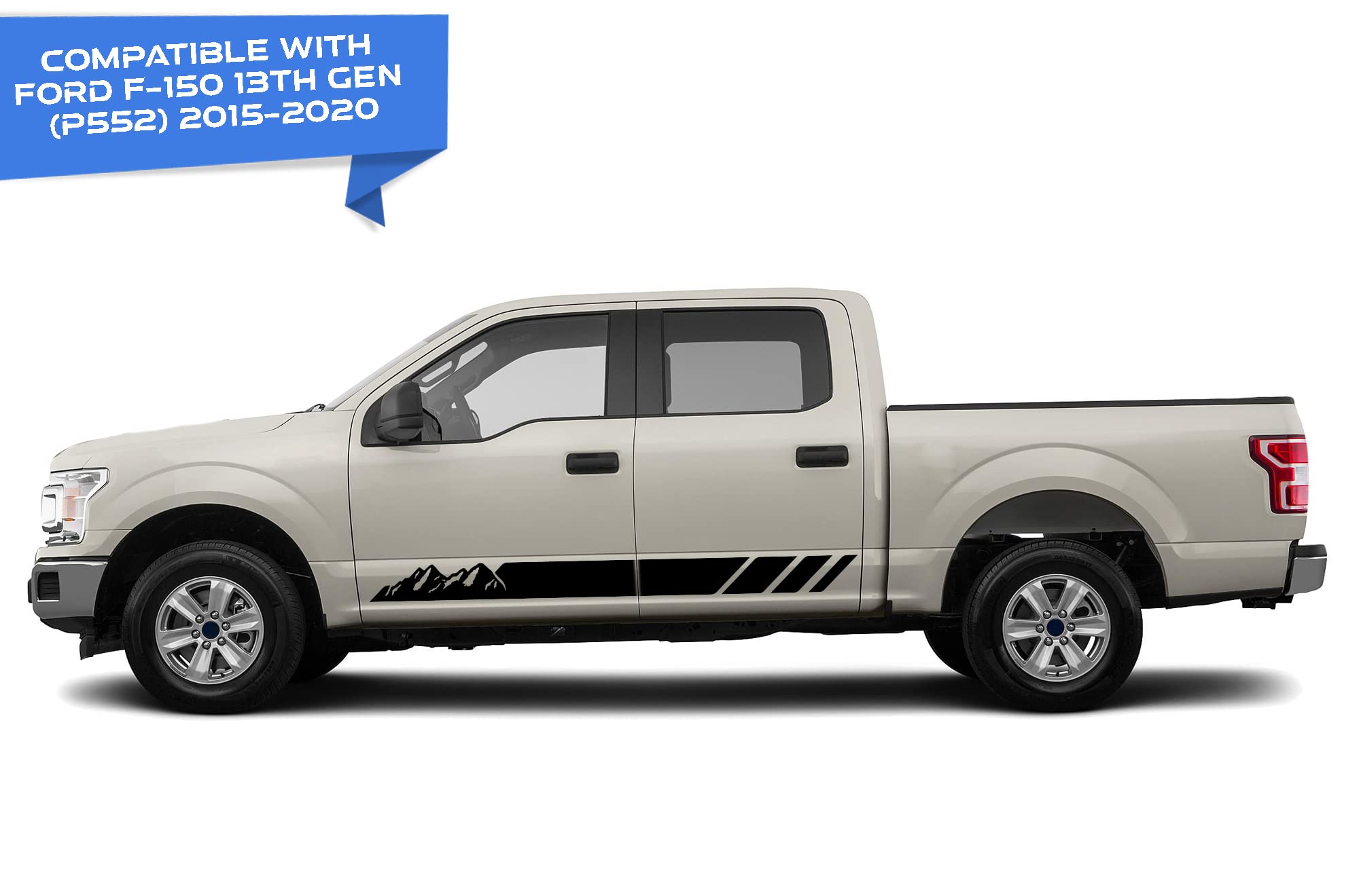 Mountain Stripes Decals Stickers Graphics Compatible with Ford F150 all Generations (2900B)