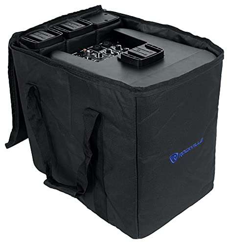 Rockville Titan Portable Array Battery Powered PA DJ Speaker System w/Subwoofer, Black