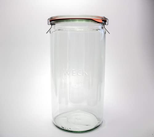 VERSAINSECT β 1.5L Glass Jars with Large Storage Capacity β Preserving Jars with Airtight Lids Suitable for Pickling β Heat Resistant Canning Jars - Microwave Safe - (1 Jar with Glass Lid) 54 fl. oz