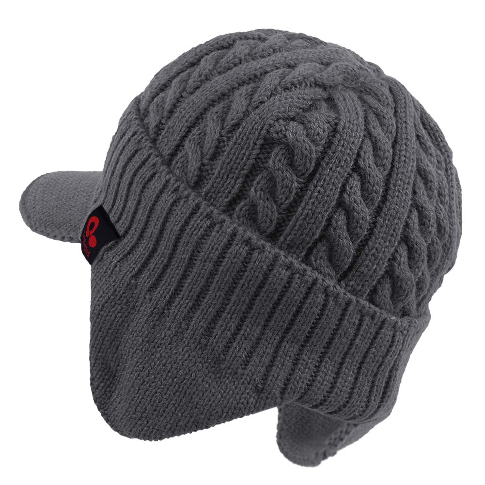 Original One Solid Visor Beanie with Ear Flap - Fall, Black, Size One Size