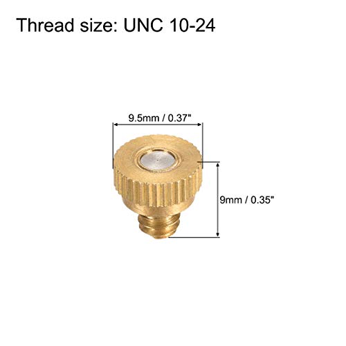 uxcell Brass Misting Nozzle - 10/24 UNC 0.1mm Orifice Dia Replacement Heads for Outdoor Cooling System - 10 Pcs