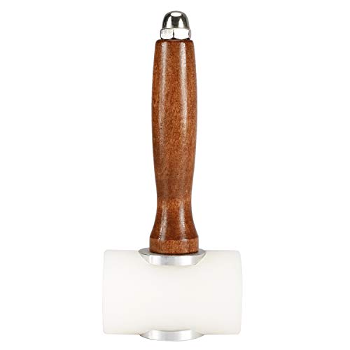 YaeTek DIY Leathercraft Wooden Mallet Leather Carving Hammer Wood Handle Nylon Hammer T Head
