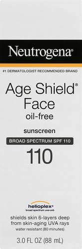 Neutrogena Age Shield Face Lotion Sunscreen with Broad Spectrum SPF 110, Oil-Free & Non-Comedogenic Moisturizing Sunscreen to Prevent Signs of Aging, 3 fl. oz