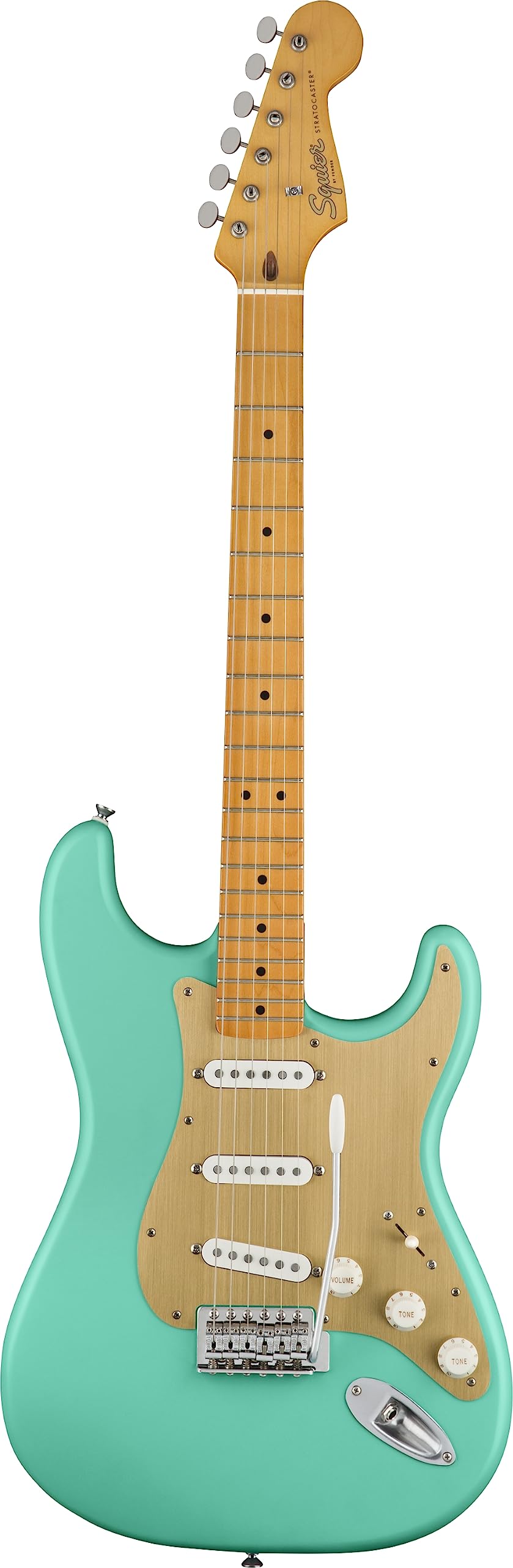 Squier 40th Anniversary Gold Edition Stratocaster Electric Guitar, with 2-Year Warranty, Lake Placid Blue, Laurel Fingerboard