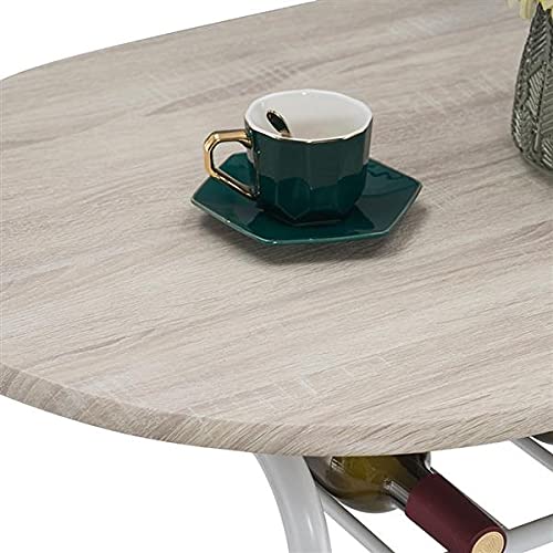 NAHDU Dining Table Set Oak PVC (80x53x76cm) Baking Lacquer Couples Bending Back Breakfast Table (Table and Two Chairs) White