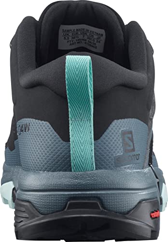 Salomon X Ultra 4 Gore-TEX Hiking Shoes for Women, Black/Stormy Weather/Opal Blue, 7.5
