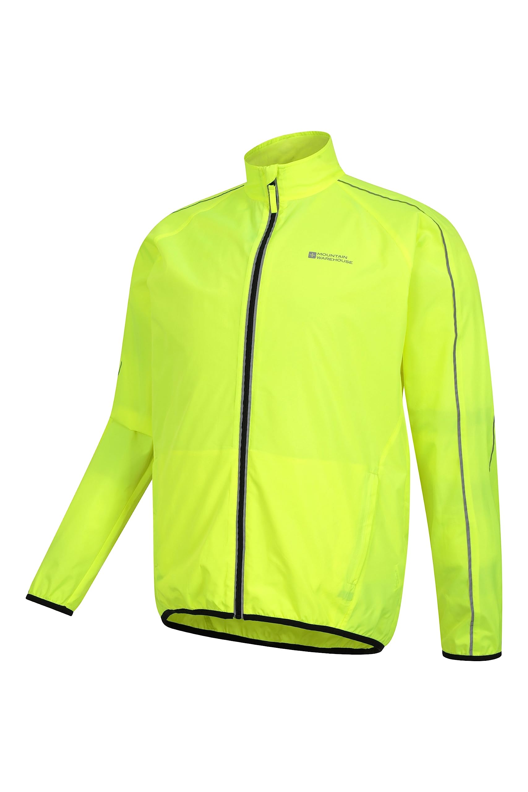 Mountain Warehouse Force Mens Reflective Water-Resistant Running Jacket Yellow Small