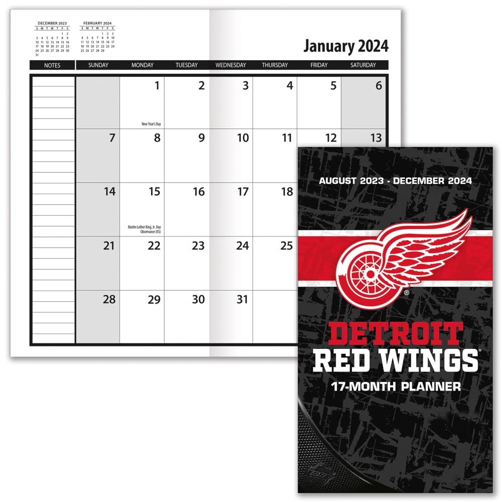Turner Licensing, Detroit Red Wings 17 Month 2024 Pocket Planner
