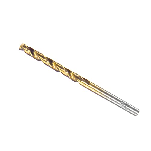 uxcell High Speed Steel Straight Shank Twist Drill Bit Fully Ground Titanium Coated 4.6mm Drilling Dia 2 Pcs